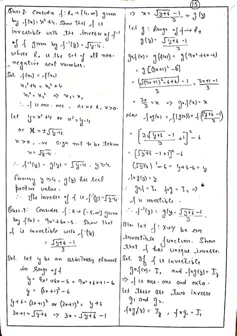 relation and function class 12th math handwritten notes