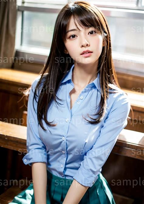 【未使用】ai美女 Aiイラスト A4ポスター 光沢ゴールド写真用紙使用 高画質 Aiアート Aiグラビア かわいい 女の子 美人 美少女