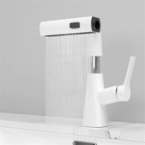 Modern White Square Undermount Bathroom Sink With 1 Hole Supply Line