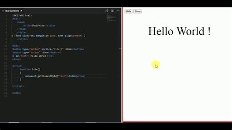 javascript show hide text on click using javascript and html 5 youtube