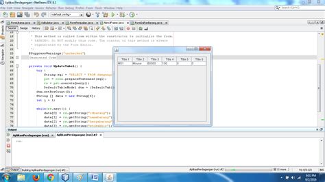 cara menampilkan data dari database ke tabel java tugas