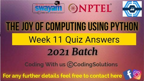 the joy of computing using python week 11 answers 2021 nptel