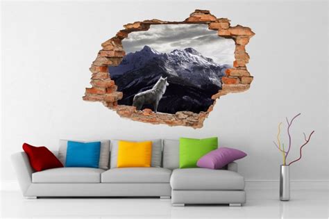 Naklejki Na ścianę Góry Wilk Widok 3d 2108 Naklejkiozdobne Pl