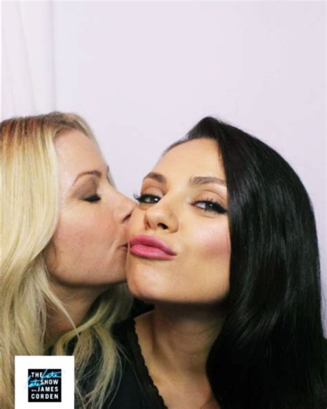 Mila Kunis A Smooch From Christina Bad Moms Co Star Christina