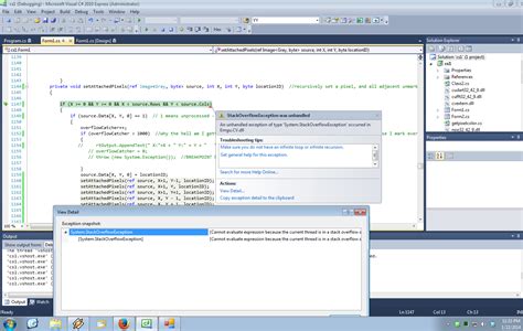 why am i getting a stackoverflow exception emgu opencv for c visual