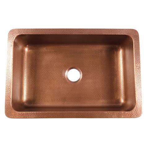 Ganku Copper 33 Single Bowl Farmhouse Apron Front Undermount Kitchen