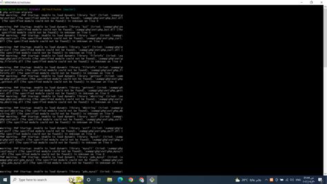 ما سبب الخطأ php warning php startup unable to load dynamic library