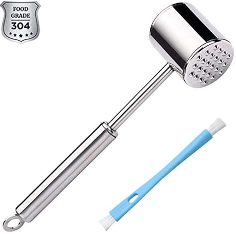 Vanpeuso Meat Tenderizer Hammer Full Stainless Steel Double Sided Meat