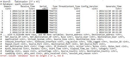 r code execution error error column database must be length 1 or 1