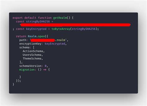 reactjs how to migrate existing unencryped realm db to encrypt realm