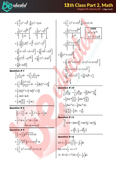 exercise 3 6 mathematics fsc part 2 notes inter part 2 notes