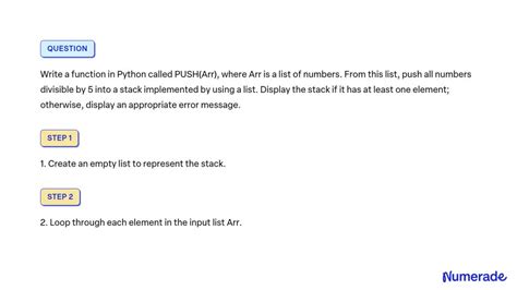 solved write a function in python called push arr where arr is a