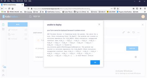 deployment error max function form building kobotoolbox community