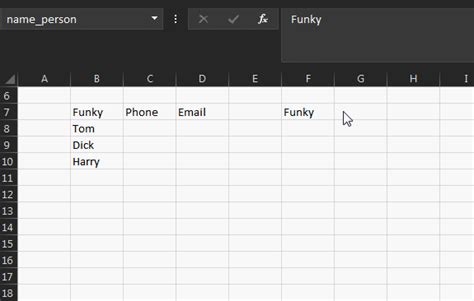 named range as column heading in excel table super user