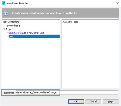 creating event handlers for testcomplete events testcomplete