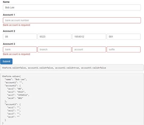 angular 2 custom component with validation for bank account number