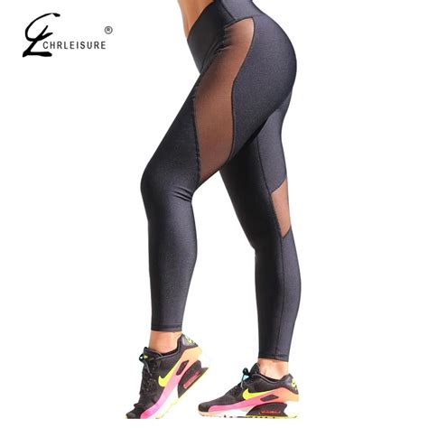 Chrleisure Mesh Leggings Women Push Up Fitness Legging Mujer High Waist