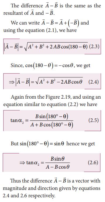 subtraction of vectors with solved example problems