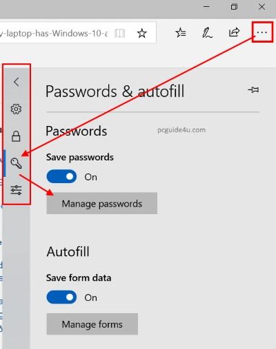 remove saved passwords from microsoft edge pcguide4u