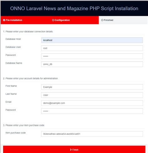 installation onno news and magazine php laravel script