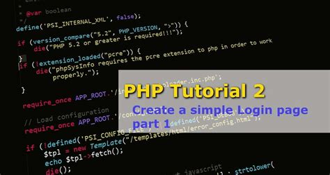 php tutorial 2 create a simple login page part 1 source code