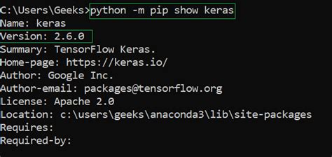 how to install keras in windows geeksforgeeks