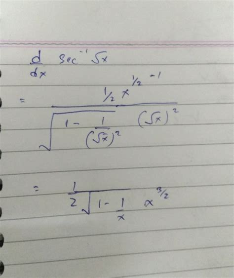 Derivative Of Sec Inverse Root X