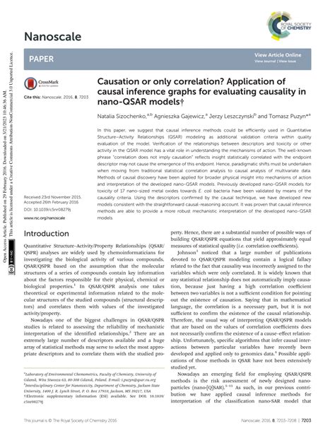 Pdf Causation Or Only Correlation Application Of Causal Inference
