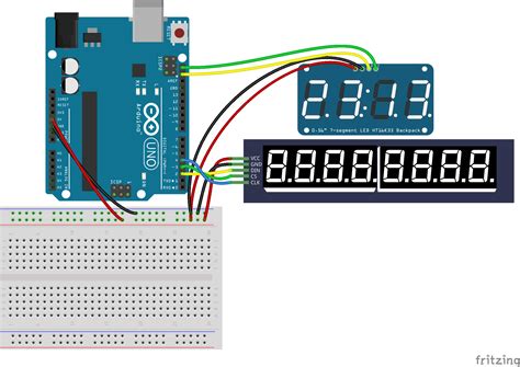 javascript robotics led digital clock dual displays