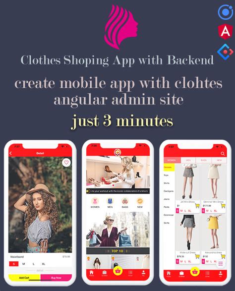 ionic 5 online clothes shop app with angular admin