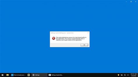 settings systemsettings exe system error windows 10 forums