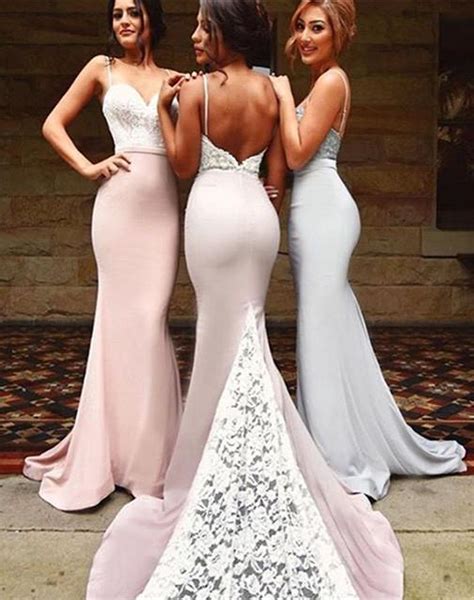 Sexy Bridesmaids Dresses Mermaid Bridesmaid Dresses Spaghetti Long