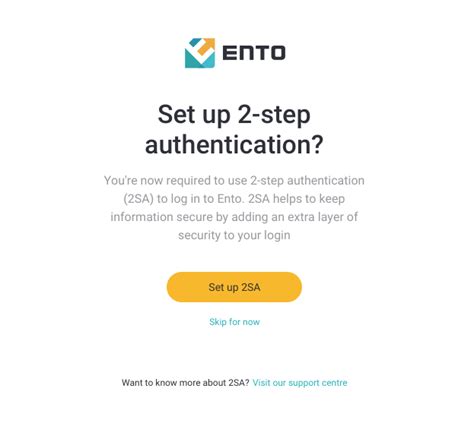2 step authentication ento
