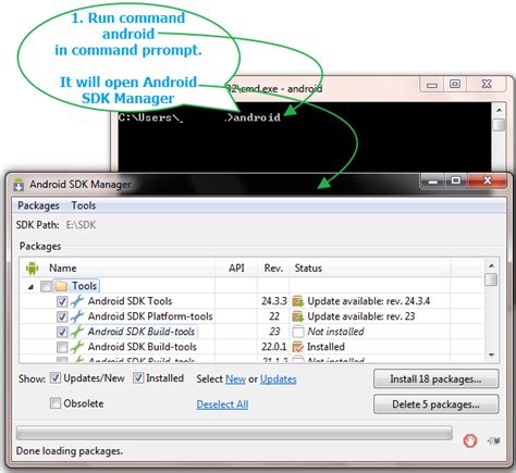get the idea set android home and path environment variables for sdk