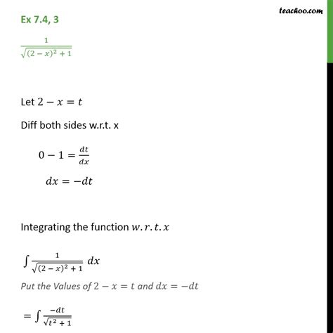 Ex 7 4 3 Integrate 1 Root 2 X 2 1 Class 12 Ex 7 4