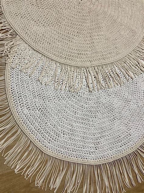 macrame teppich macrame circle rugcrochet rug etsy