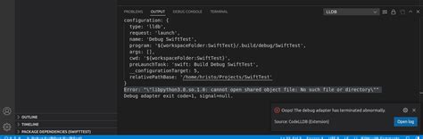 ooops the debug adapter has terminated abnormally · issue 709