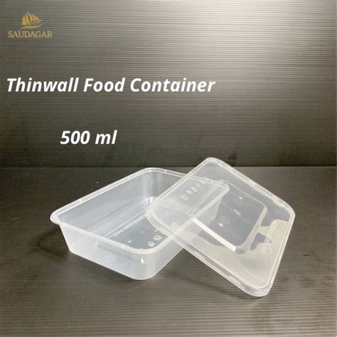 Jual Thinwall Persegi Panjang 500 Ml Kotak Makan Plastik Rectangular