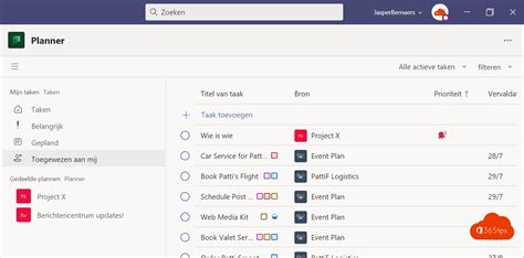 starten met planner taken in microsoft teams