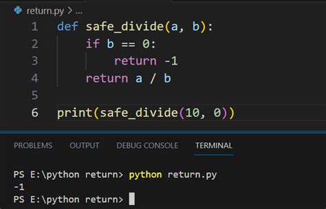 what does return minus 1 do in python