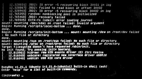 ubuntu root mount failed and also fsck not found at initramfs ask ubuntu