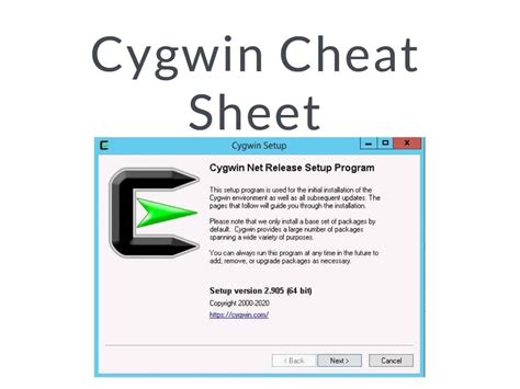cygwin cheat sheet step by step guide on installation and use
