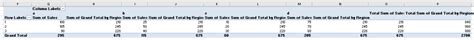 how to add a grand total line on an excel stacked column pivot chart