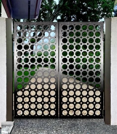 Laser Cut Artistic Circle Design Iron Back Yard Gate Custom Fabrication