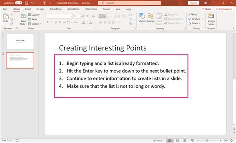 creating lists computer applications for managers