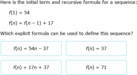 Ixl Convert Recursive Formulas To Explicit Formulas For Arithmetic