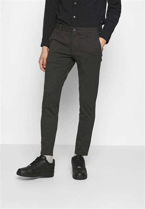 Only And Sons Onsmark Stripe Gw 3727 Noos Chino Dark Grey Melange
