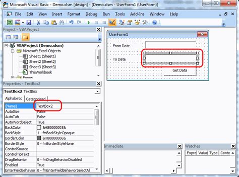 [solved] creating a box within excel for date range vba excel