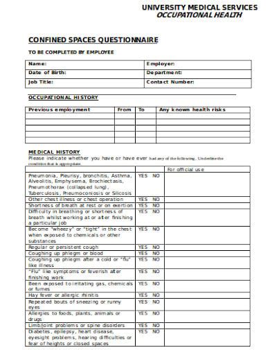 10 Initial Health Questionnaire Templates In Ms Word Pdf