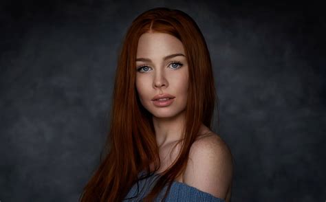 Women Face Portrait Simple Background Redhead Blue Eyes Hd